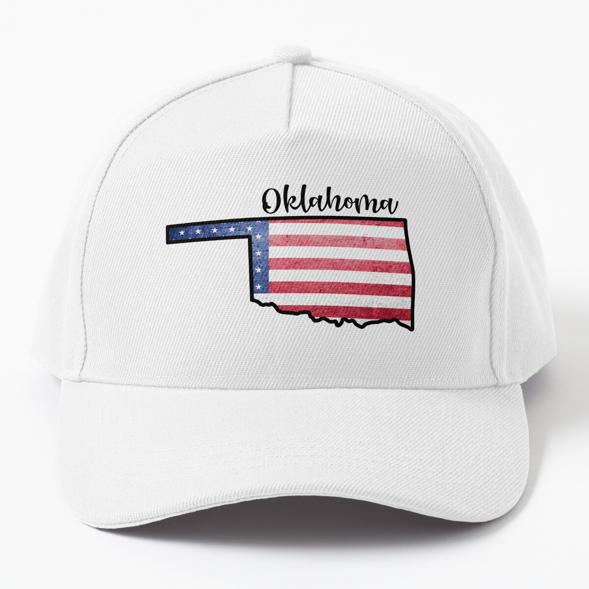 Jahat Oklahoma State Outline With Patriotic Usa American Flag Cap ...