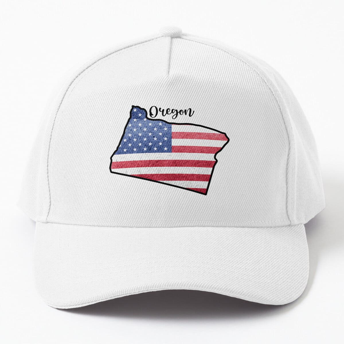 Jahat Oregon State Outline With Patriotic Usa American Flag Cap ...