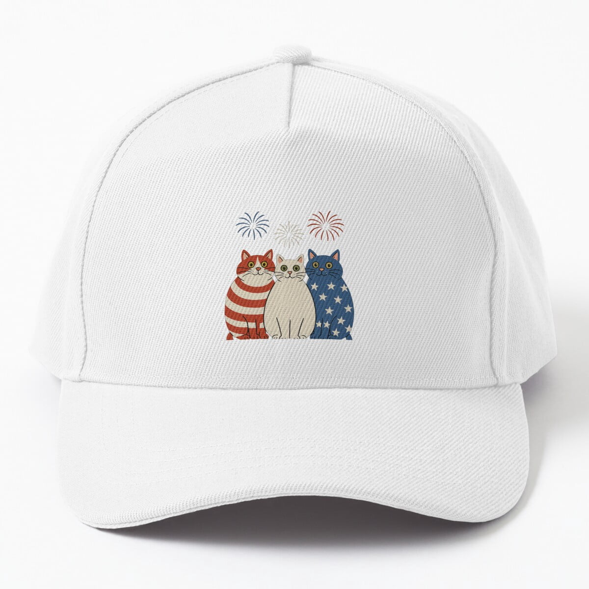 Jahat Red White Blue Cats Usa Flag Firework 4Th Of July Cap Hats For ...