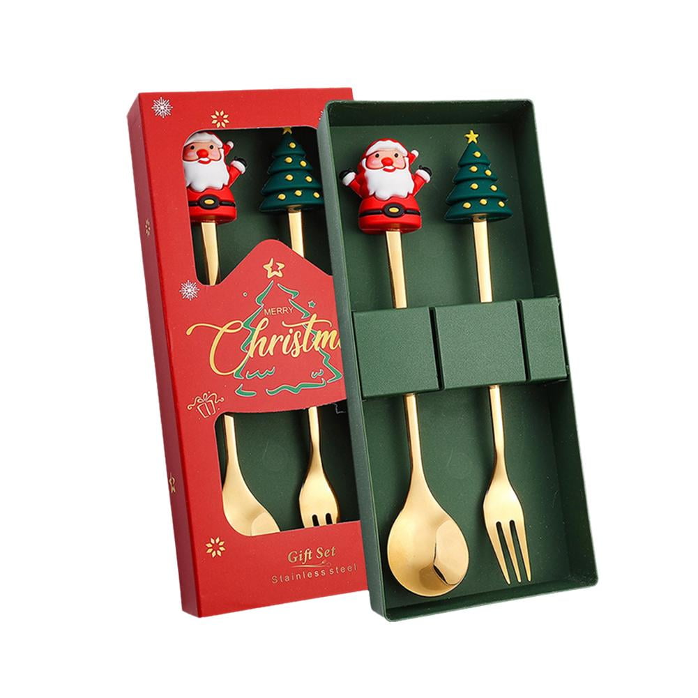 Jahhsay® 2/4/6 Pcs Stainless Steel Gold Christmas Forks And KitchenU ...
