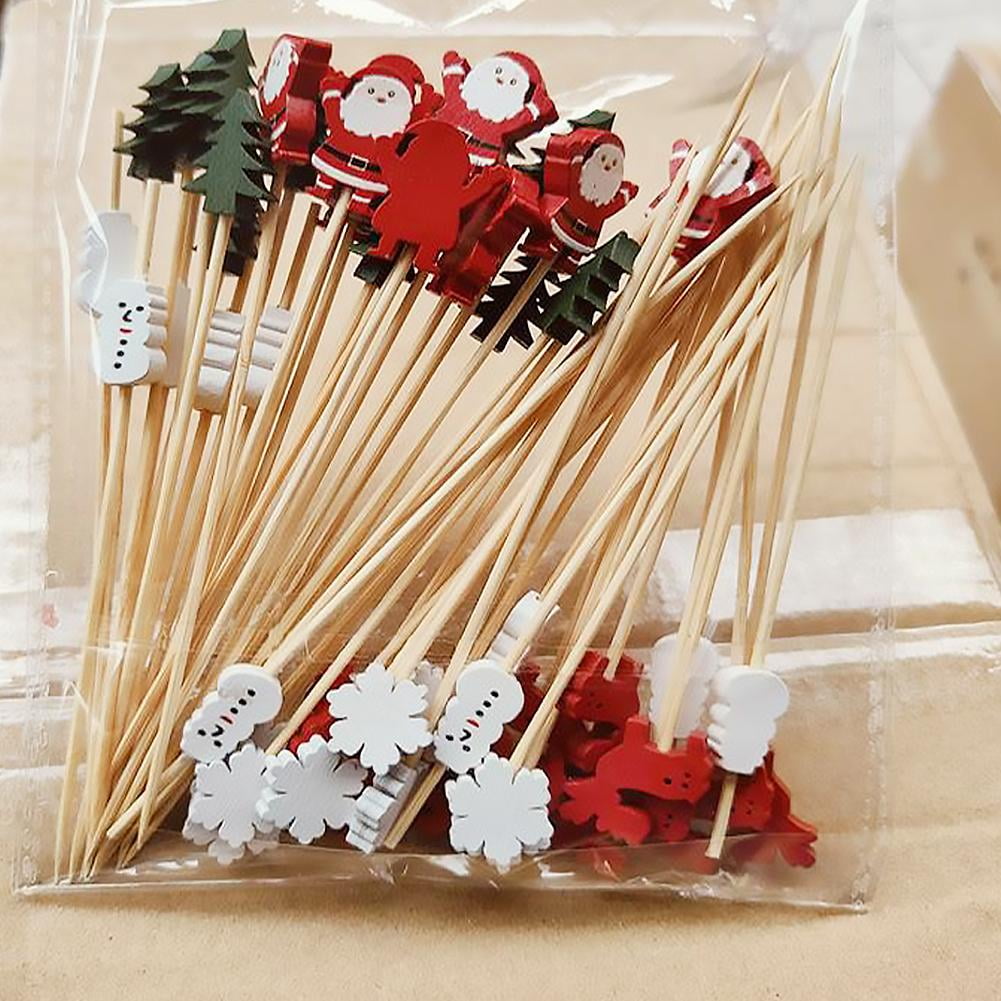 Jahhsay® 50PACK Christmas Cocktail Sticks,Sandwich Cocktail Picks ...