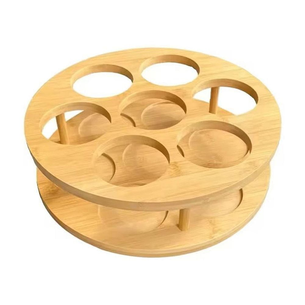 Jahhsay® 7 Slots Rotating Wood Tumbler Organizer, 30 oz 40 oz Metal ...