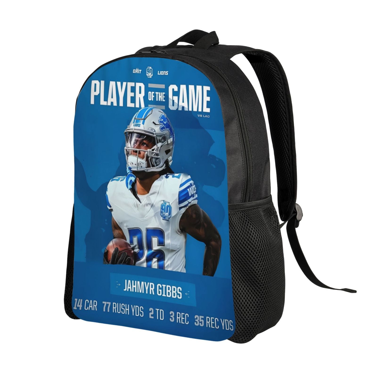 Jahmyr Gibbs Custom Campus Backpack, Fan Computer Backpack with ...