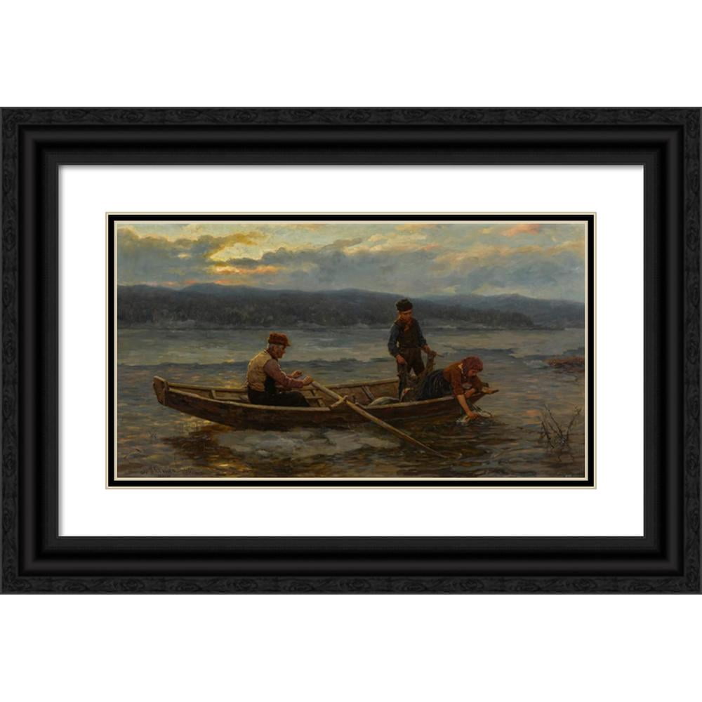 Jahn Ekenaes 14x10 Black Ornate Wood Framed Double Matted Museum Art ...