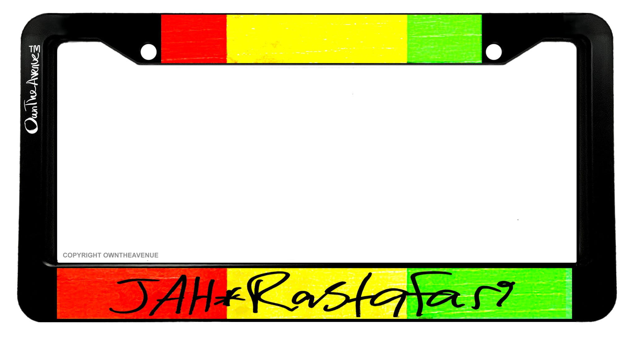 Jahrastafari Rasta Rastafarian Reggae Model V01 License Plate Frame ...