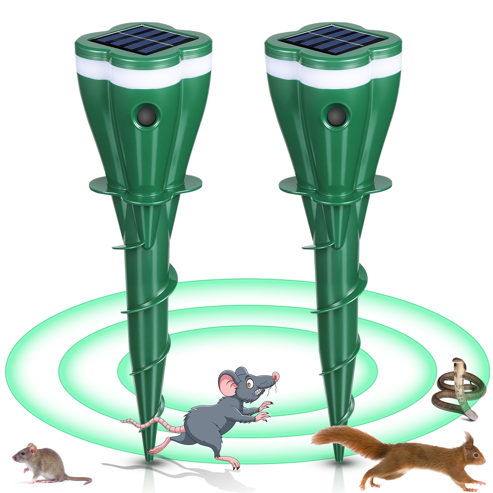 Jahy2Tech 2Pack Solar-Powered Rodent Repellent Ultrasonic ABS Material ...