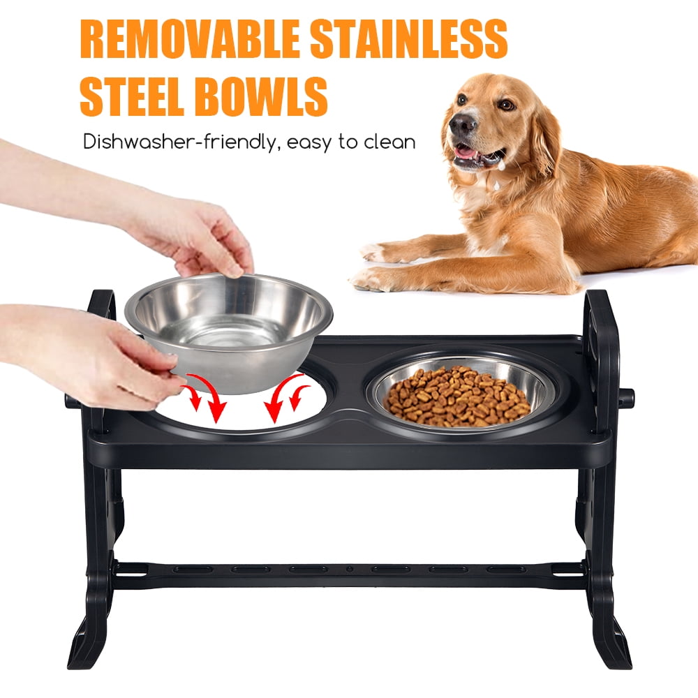 Jahy2Tech 4 Adjustable Pet Feeding Rack 8.5-17.5cm，with 2 Stainless ...