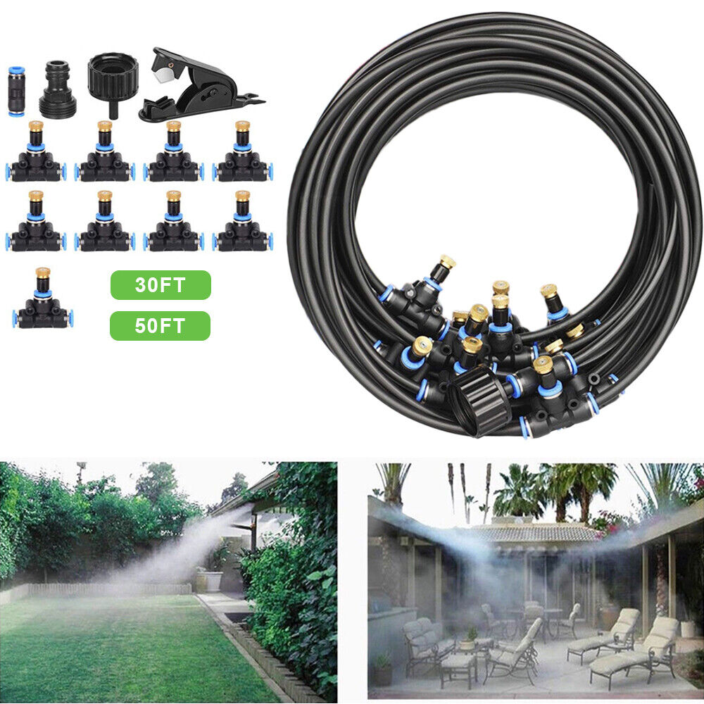 Jahy2Tech 50FT Outdoor Misting Misters Cooling System with 15 Brass ...