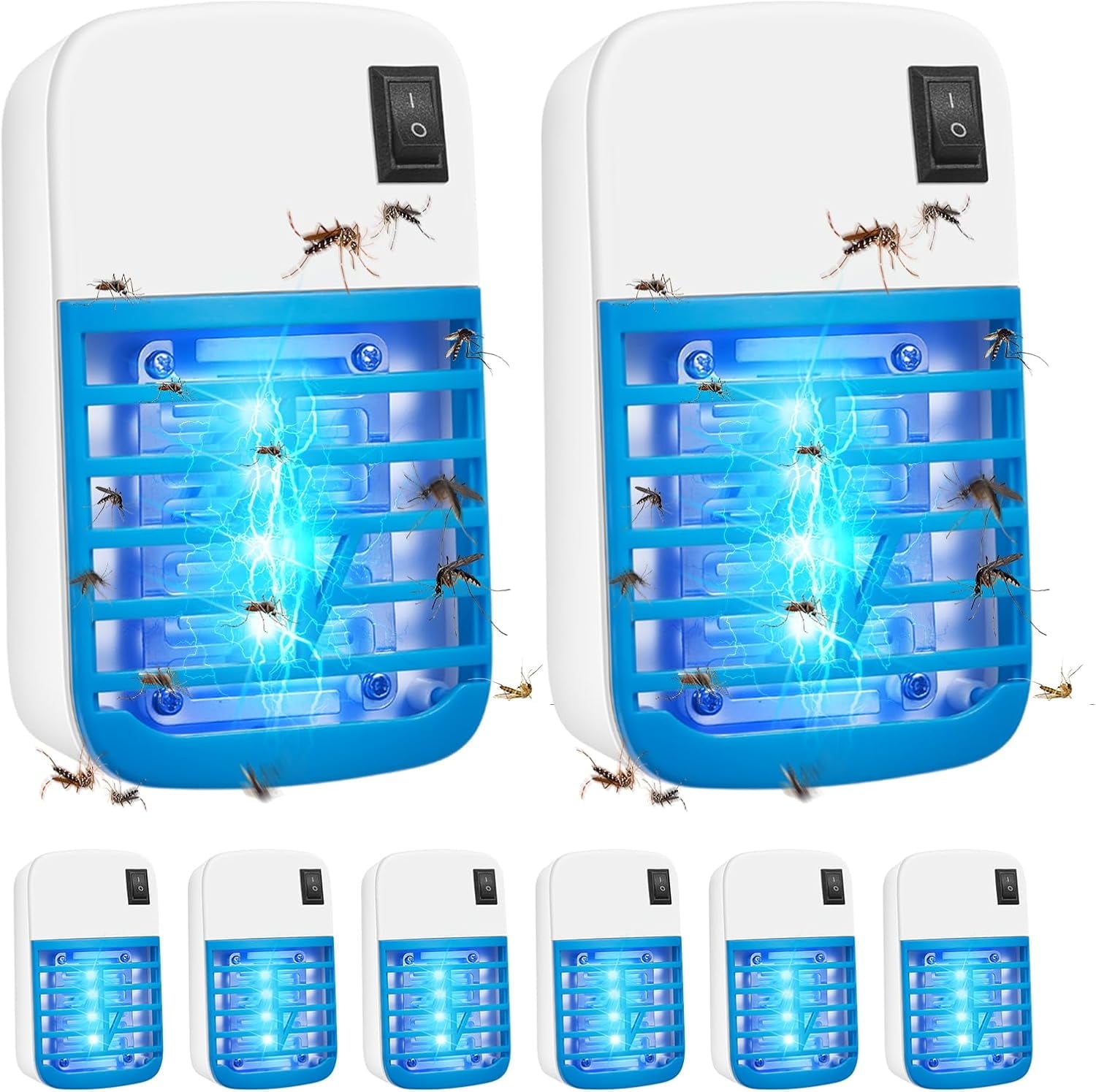 Jahy2Tech Electronic Fly Trap Blue Light Portable Zapper 8 Pack Set ...