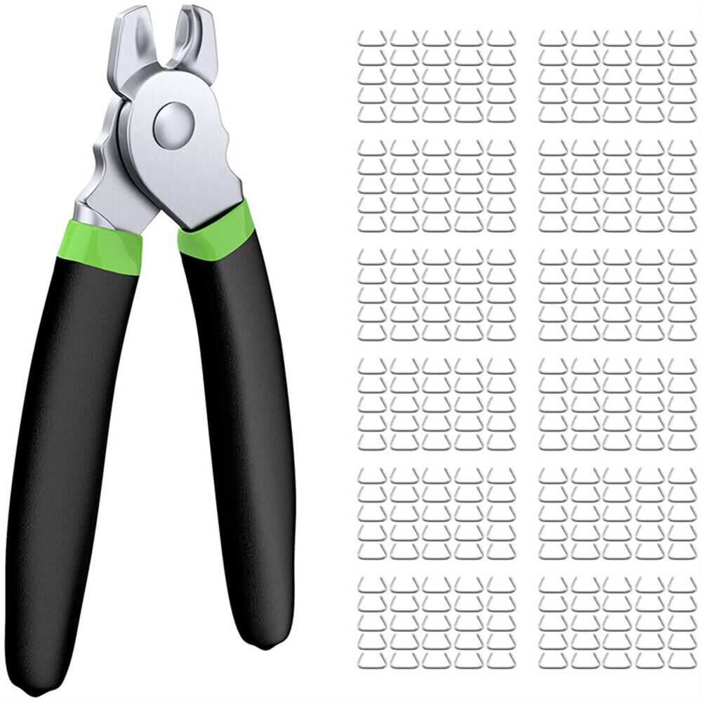 Metal Hog Ring Pliers Upholstery Tool with 100 Clip Fasteners - Walmart.com