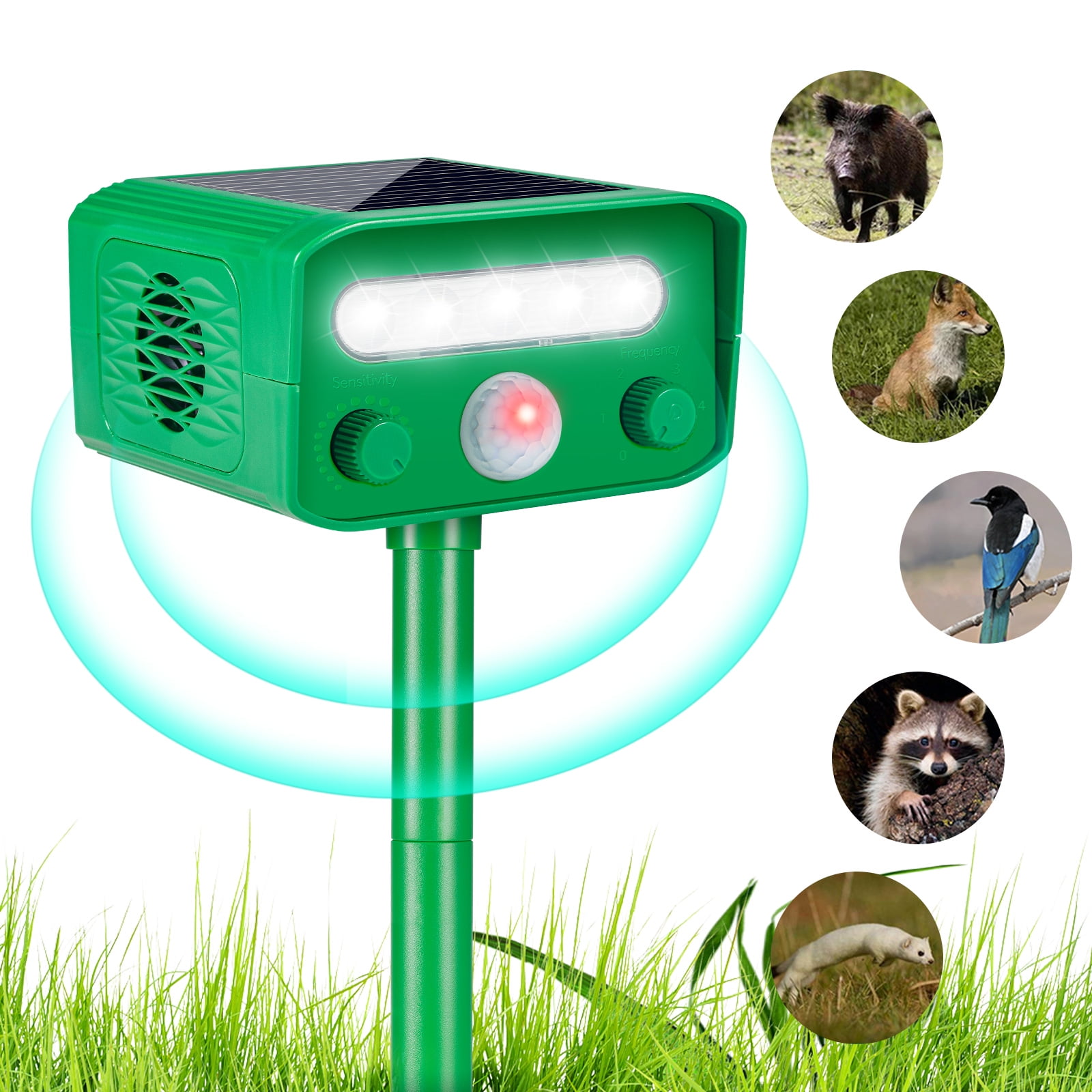 Jahy2Tech Solar Ultrasonic Animal Repellent for Yard Home with Motion ...