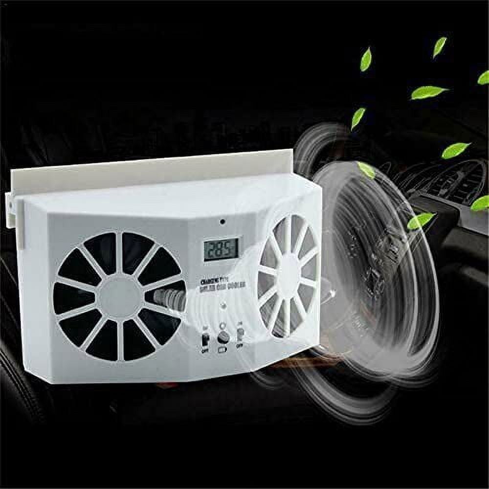JahyElec Car Cooling Fan Solar Powered Vehicle Window Dual Fans 2 AA ...