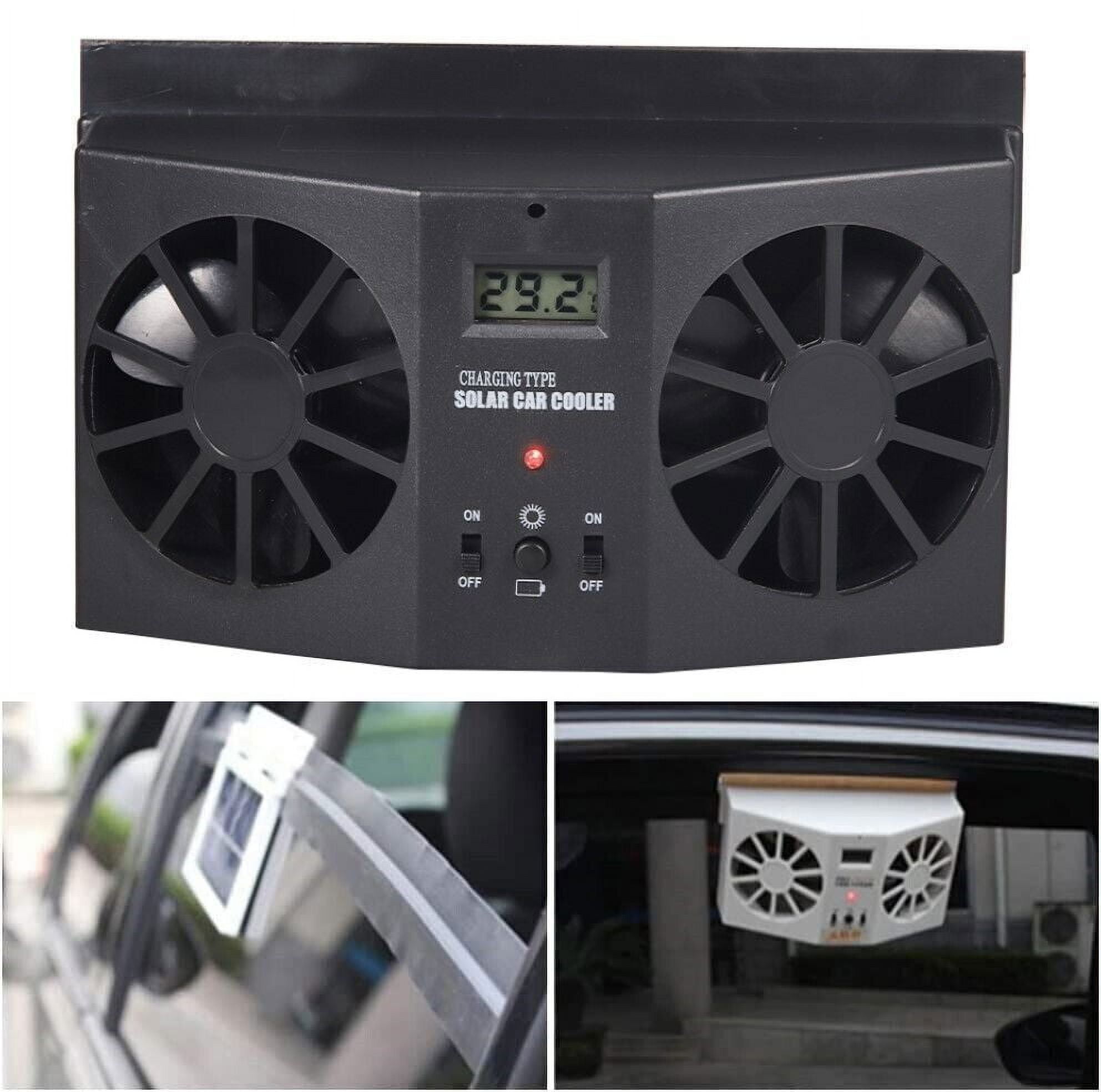 JahyElec Cooling Fan for Cars Solar Powered Vehicle Window Dual Fans 2 ...