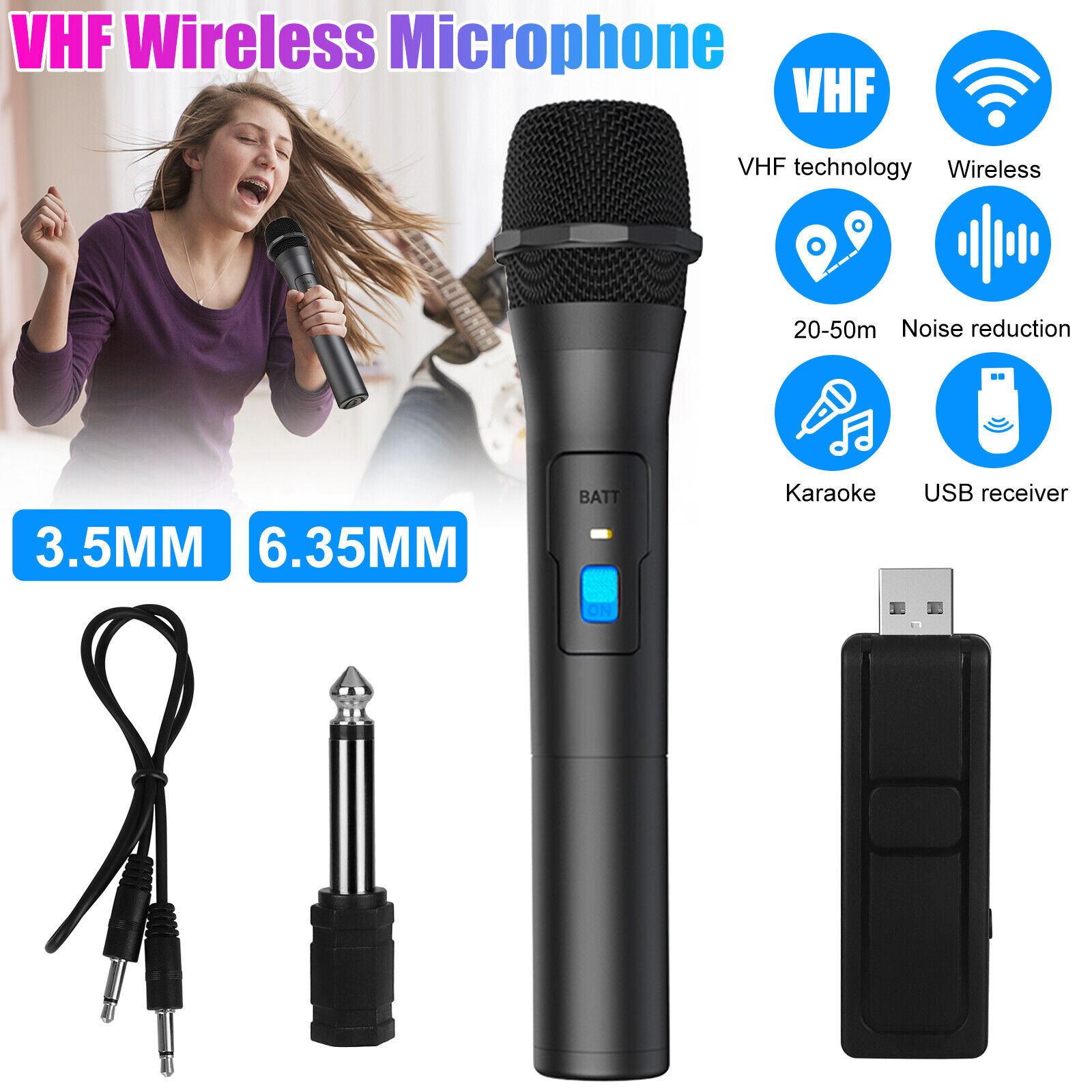 Technical Pro MK75 Karaoke DJ Wired Microphone Mic w/ 10 ft. XLR to 1/4 ...