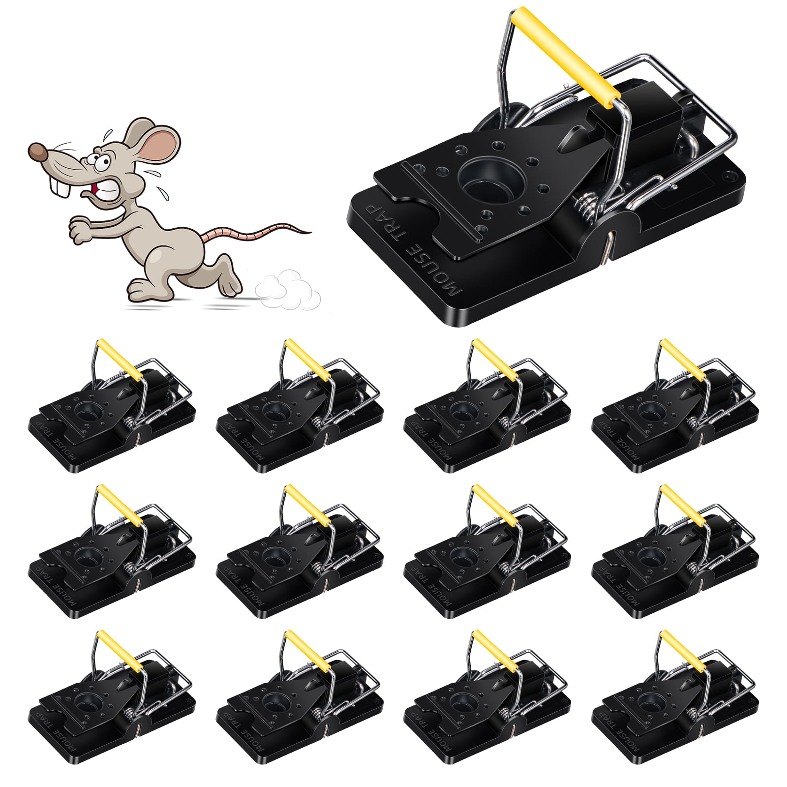 JahyShow 12 Pcs Mouse Traps, Large Rat Trap with Sensitive Trigger ...