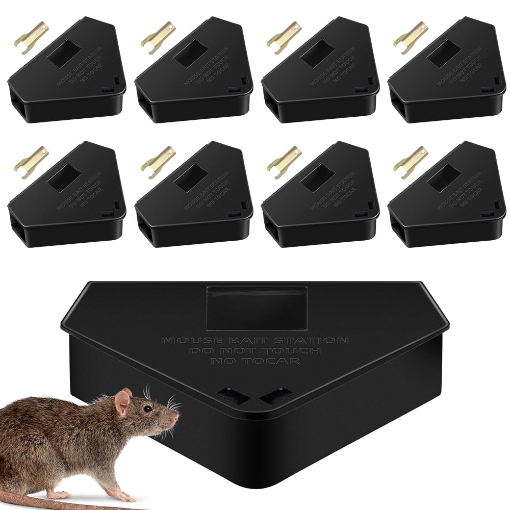 JahyShow 8Pcs Mouse Bait Station, Child & Pet Safe Reusable Trap with ...