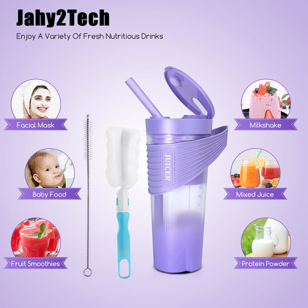 JahyShow Portable Personal Mini Juicer Cup - USB Rechargeable Blender ...