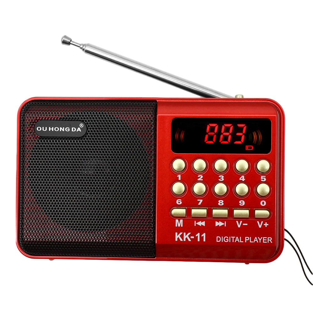 JahyShow Rechargeable Portable FM Radio Digital LCD Speaker MP3 Music ...