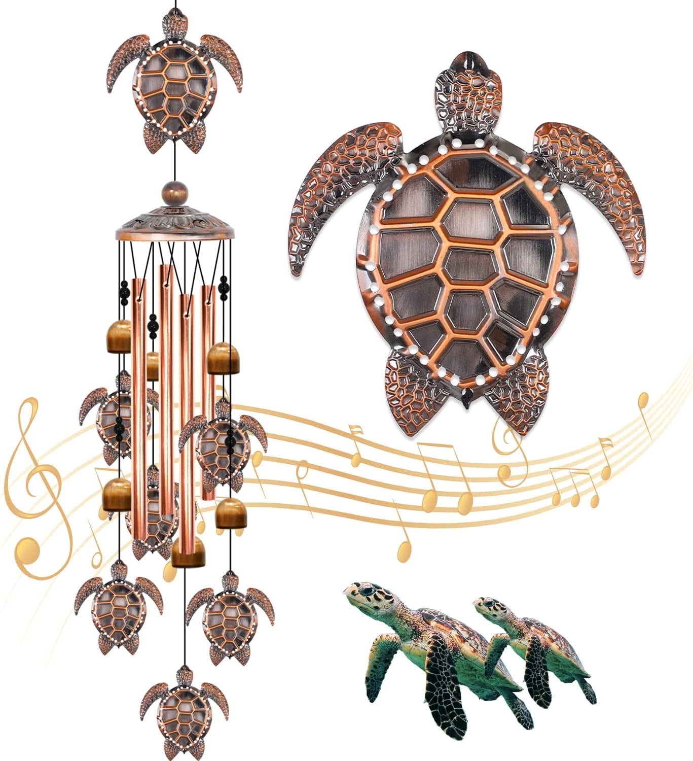 JahyShow Sea Turtle Wind Chimes,Decorative Wind Chimes for Outdoor,with ...