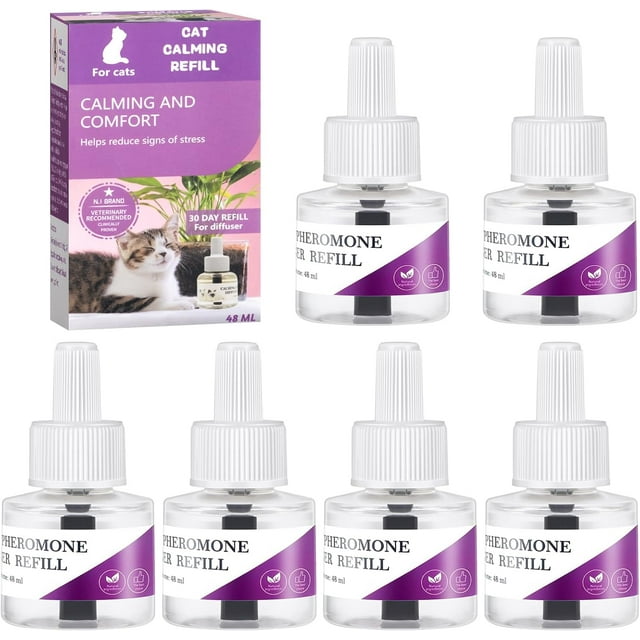 JahyShow Stress-Relieving Cat Pheromone Diffuser Refill, 6 Pack Anxiety ...