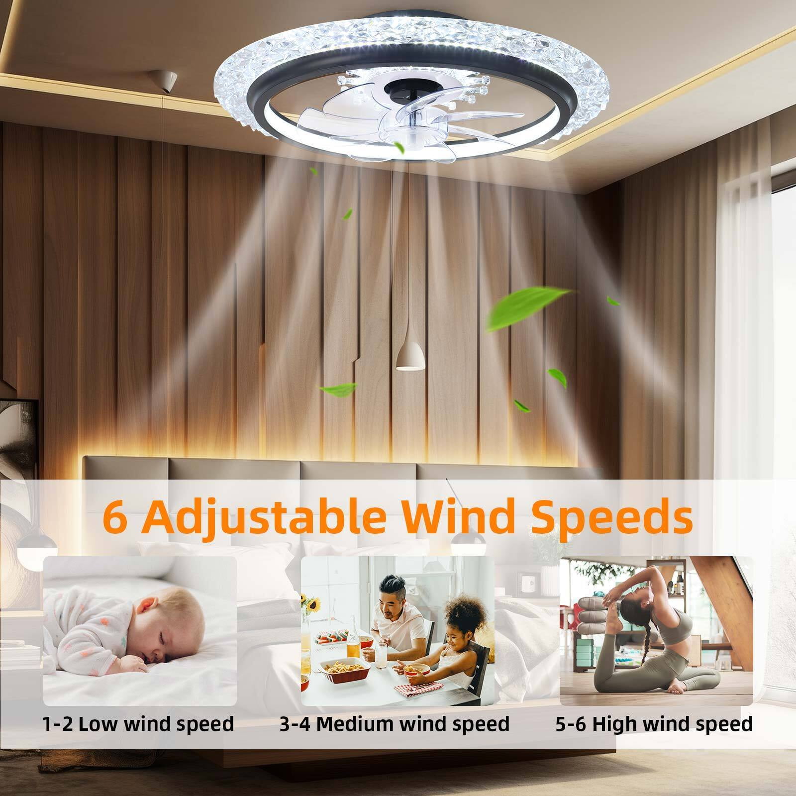 Jahyshow Modern Flush Mount Ceiling Fans - Unique Appearance, High ...