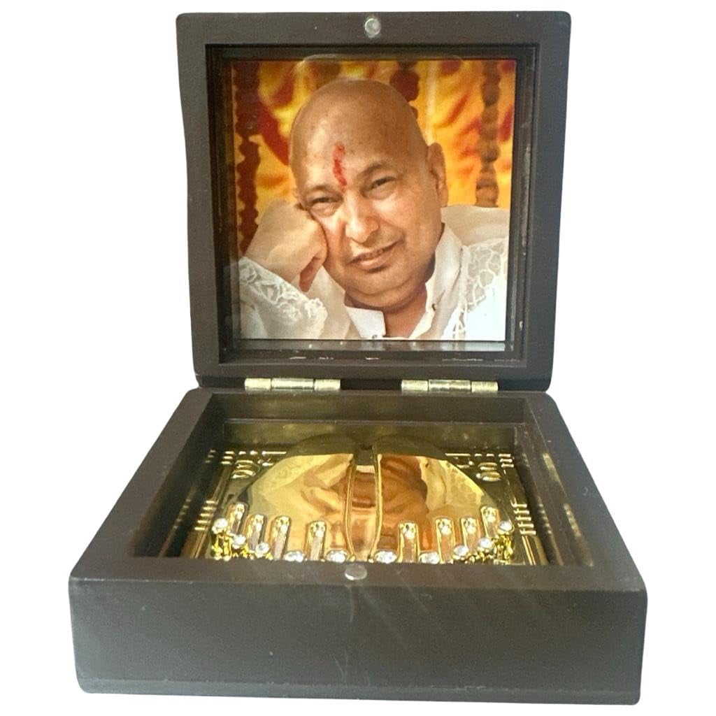 Jai Guruji Glass Charan Paduka Box Charan Paduka Box for Puja and Gift ...