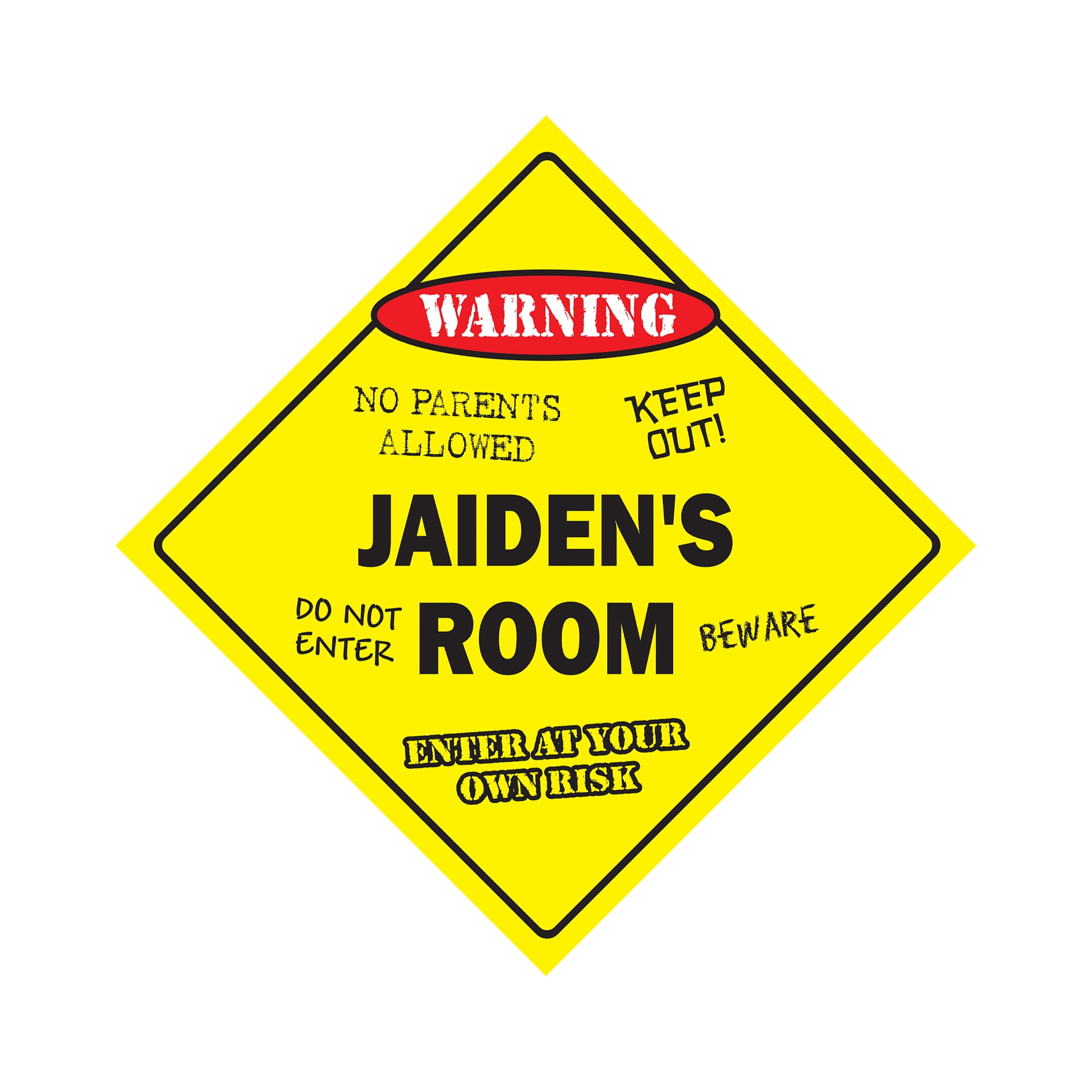 Jaiden's Room Sign Crossing Zone Xing | Indoor/Outdoor | 12" Tall kids ...