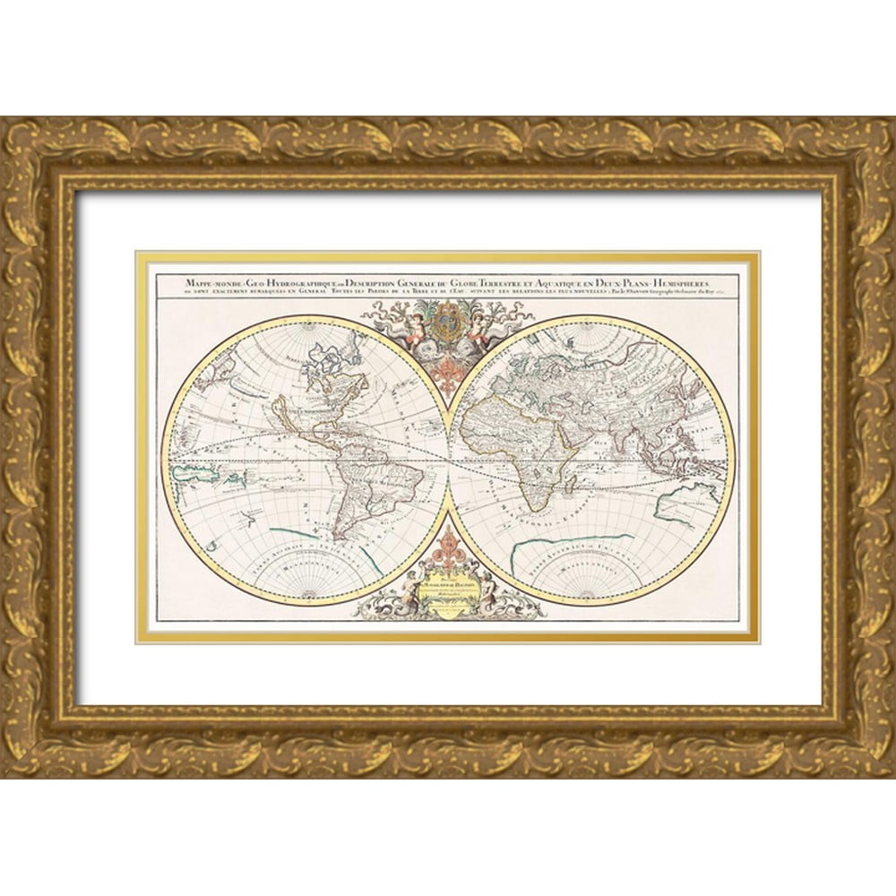 Jaillot, Alexis Hubert 14x10 Gold Ornate Wood Framed with Double ...