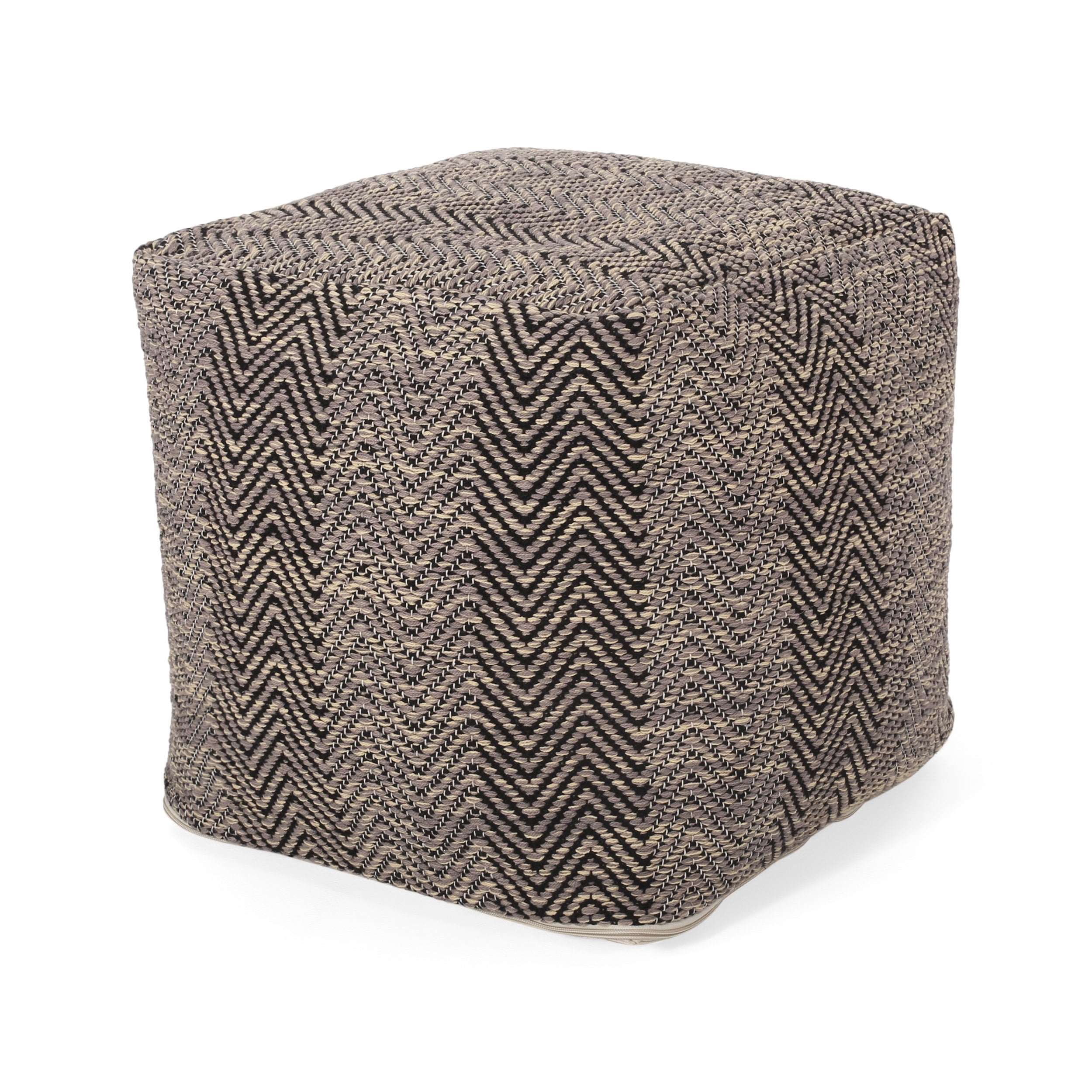 Jailyn Hand-Crafted Cotton Cube Pouf - Walmart.com