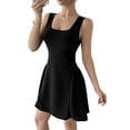 Jaimenalin Women'S Sleeveless Square Neck for Mini Dress Bodycon Party ...