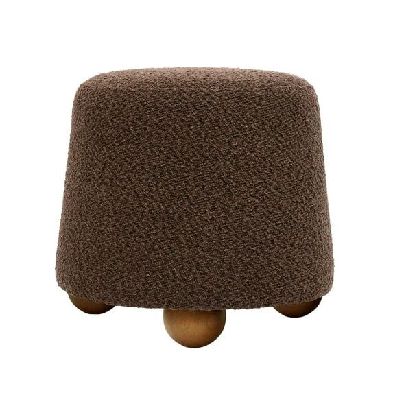Jaine Chocolate Brown Boucle Stool - Walmart.com