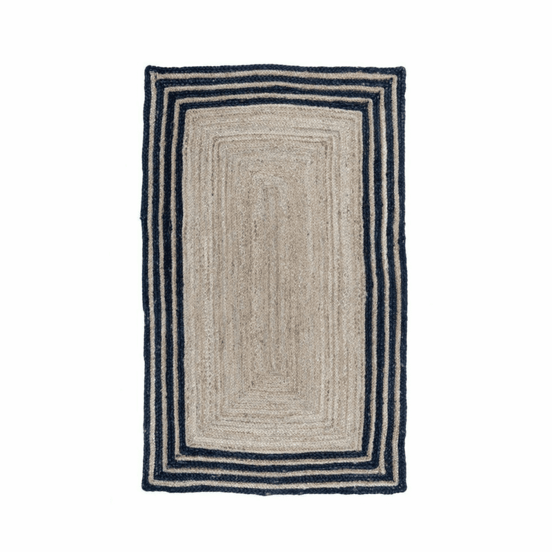 Jaipur Art And Craft Black Border Rectangle Handmade Jute Area Rug ...