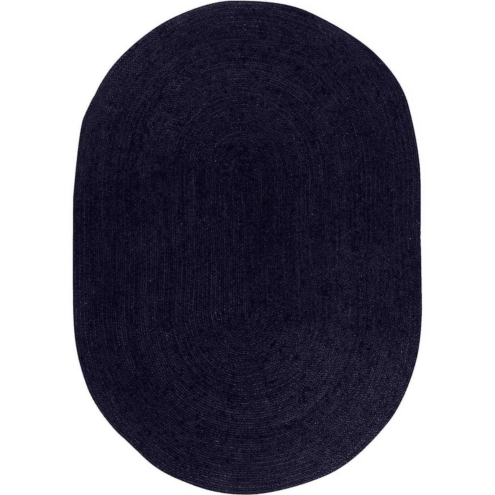 Jaipur Art And Craft Black Jute Area Rug Oval Shape Braided Reversible ...