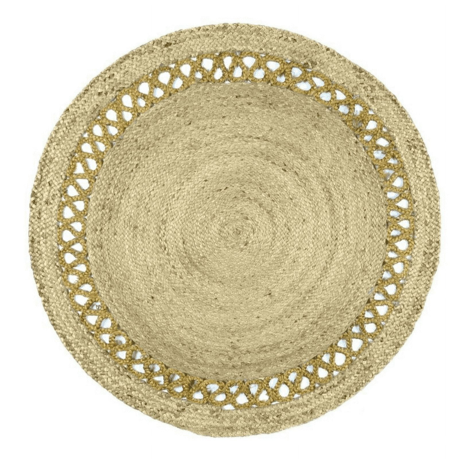 Jaipur Art And Craft Hand Braided Jute Round Area Rug Natural Fiber ...