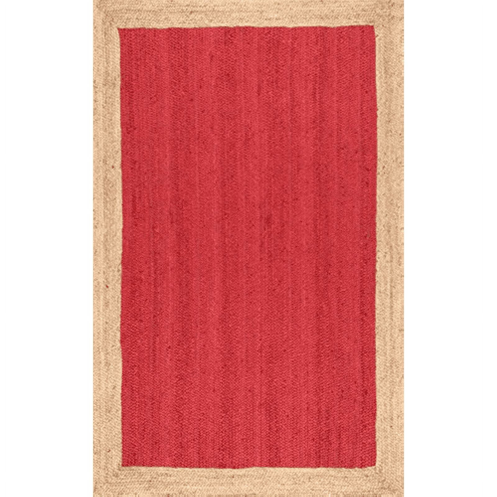 Jaipur Art And Craft Hand Rectangle Red Braided Reversible Jute Area ...