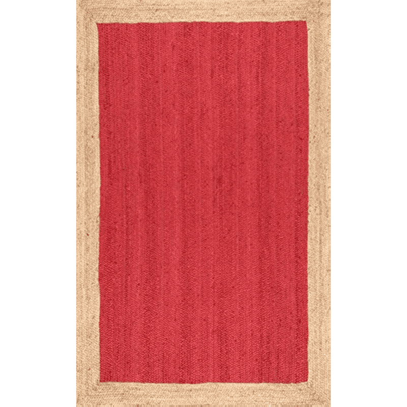 Jaipur Art And Craft Hand Rectangle Red Braided Reversible Jute Area ...
