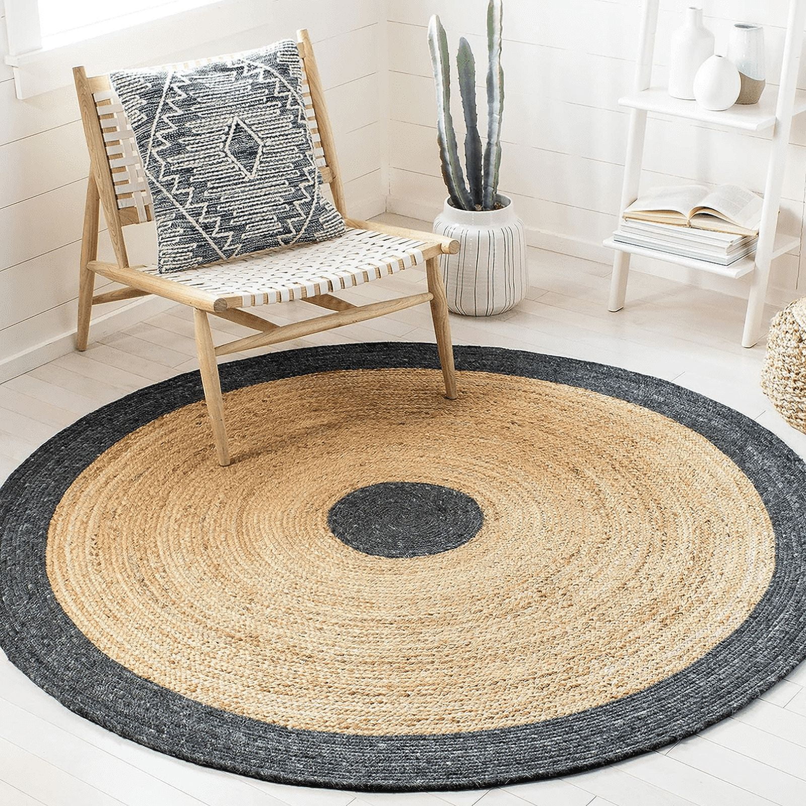 Jaipur Art And Craft Handmade Braided Round Cotton Area Rug Reversible ...