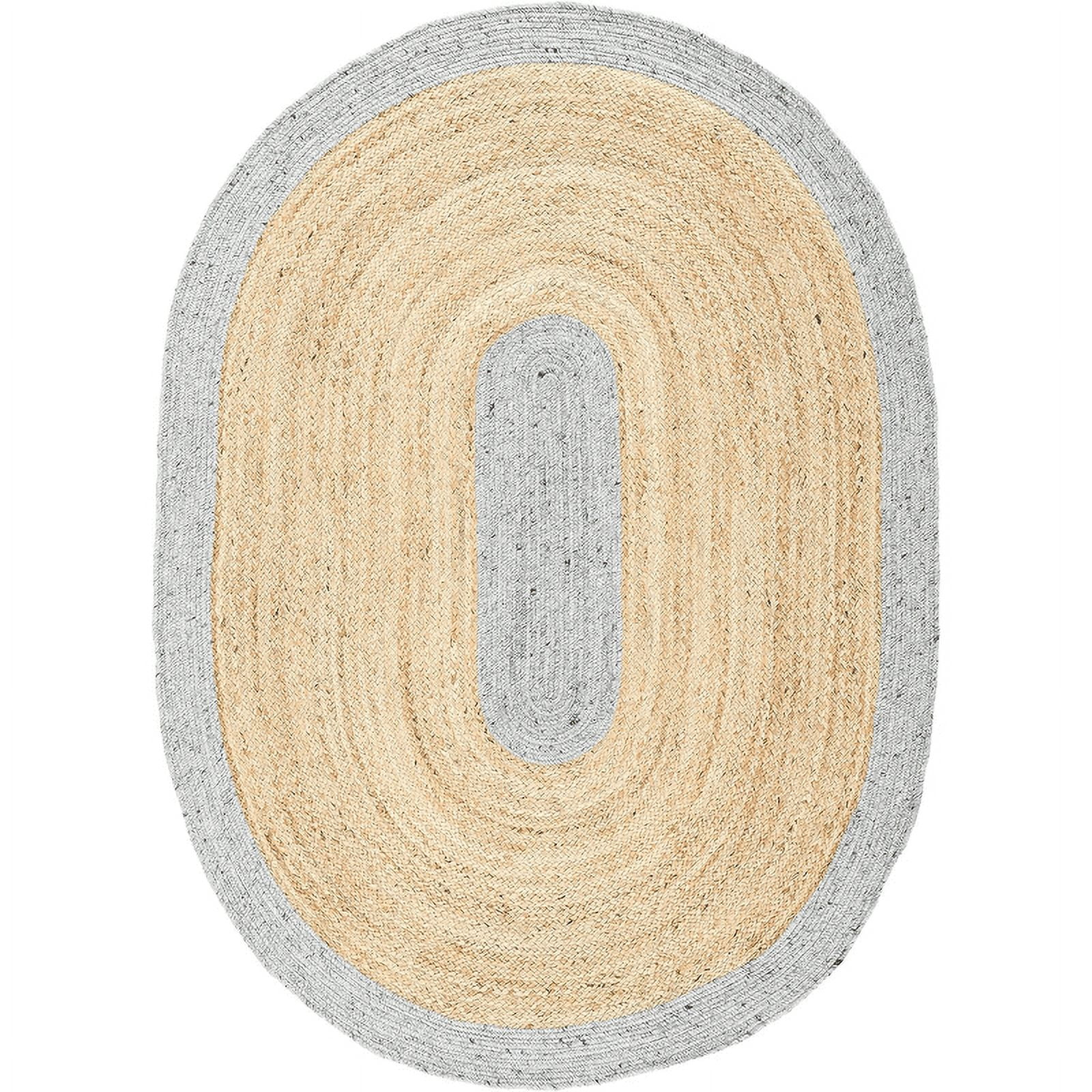 Jaipur Art And Craft Handmade Oval Shape Jute Braided Area Rug with ...