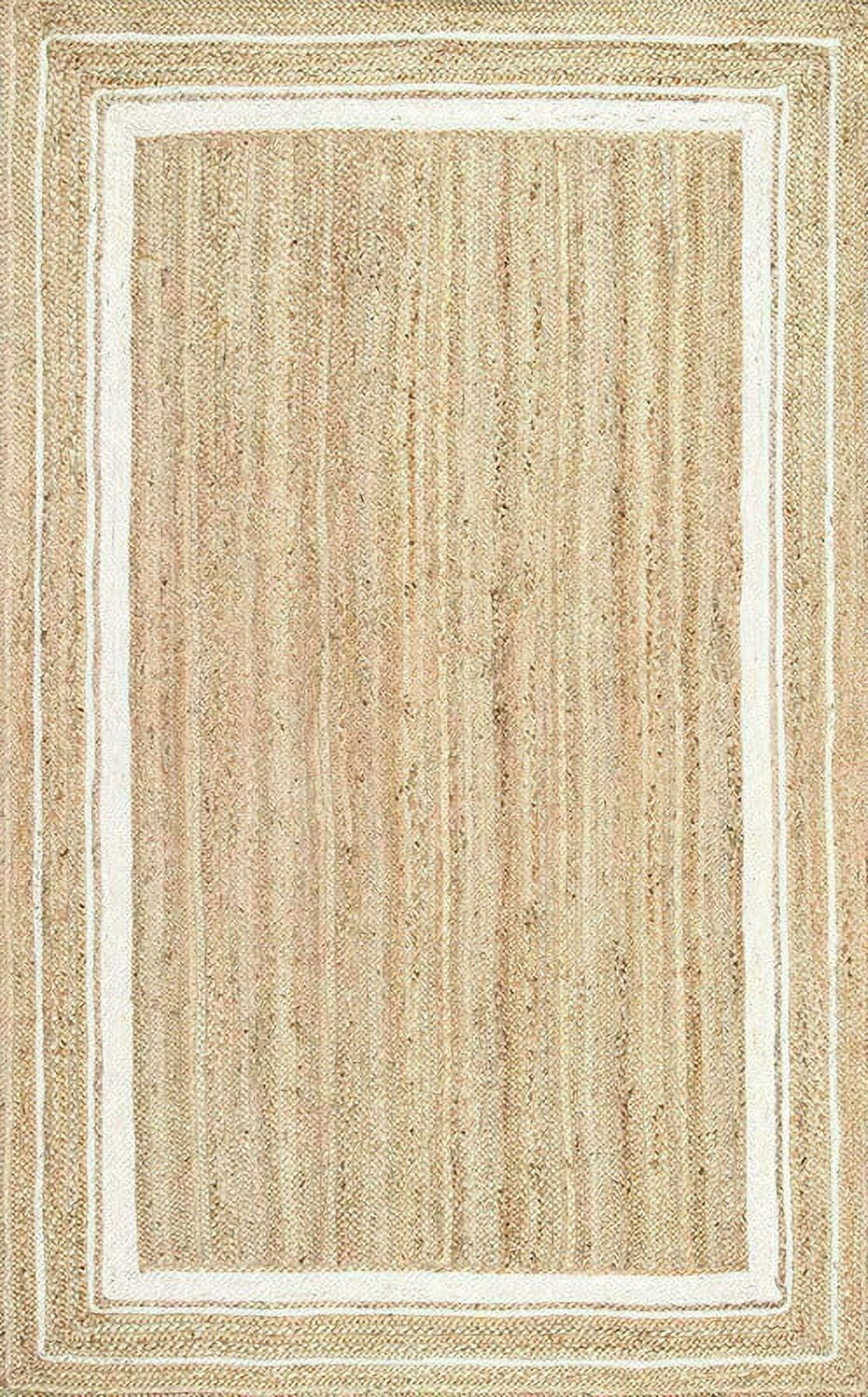 Jaipur Art And Craft Natural Fiber Brown White Cotton Border Handmade 2 ...