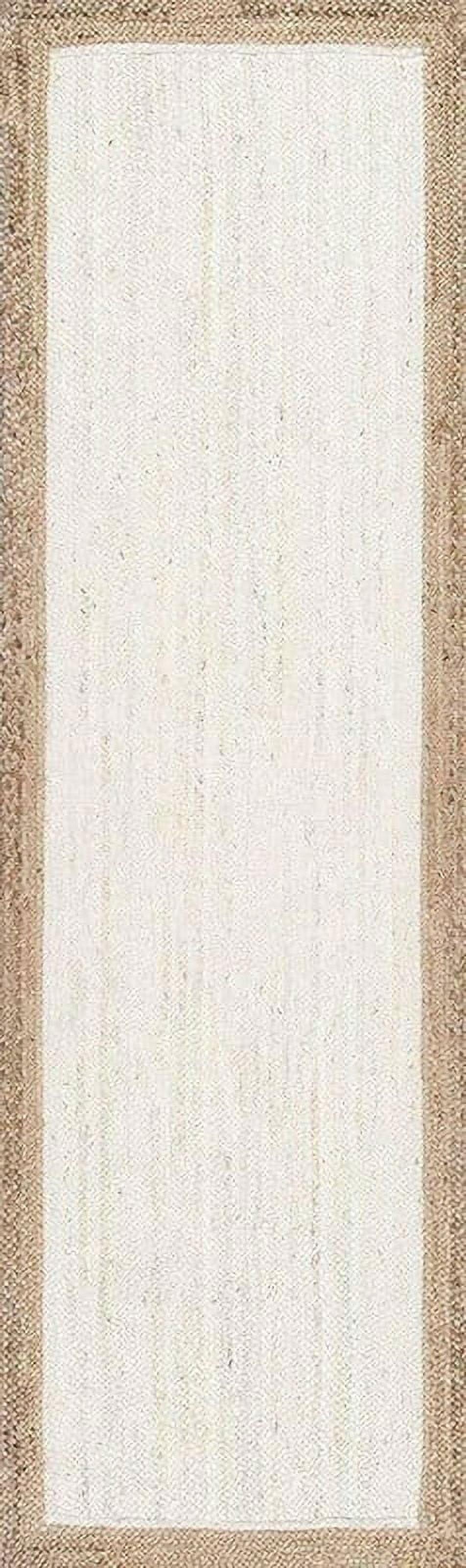 Jaipur Art And Craft Natural Fiber White Jute Brown Border Handmade 3x3 ...