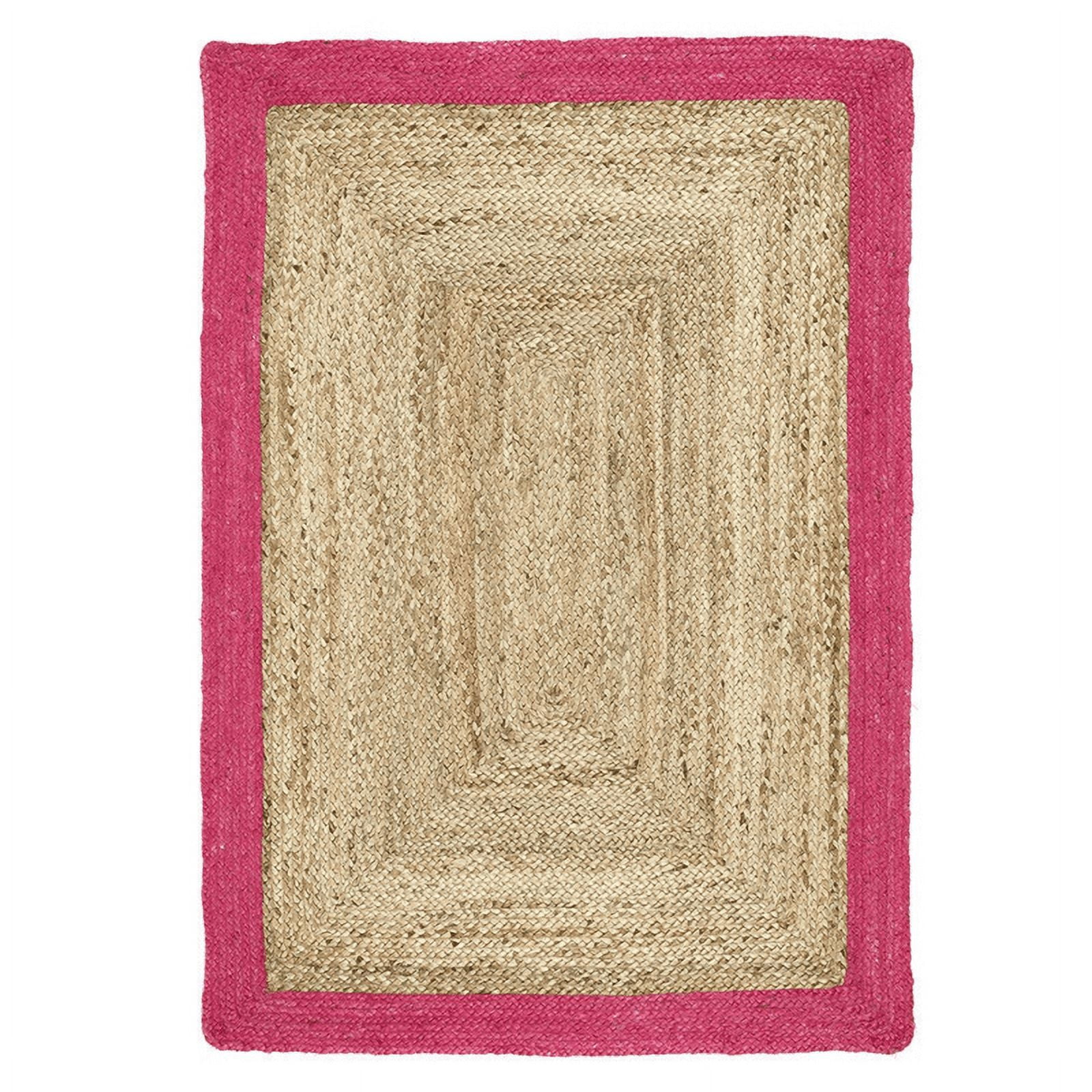 Jaipur Art And Craft Pink Beige Border Jute Area Rug Runner Hand ...