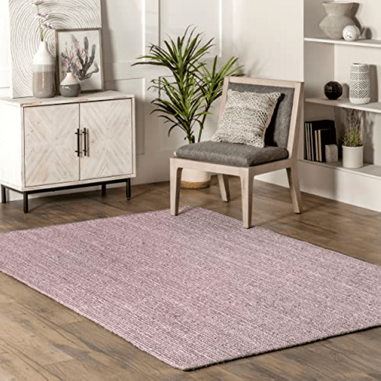 Jaipur Art And Craft Purple Jute Area Rug Rectangle Braided Reversible ...