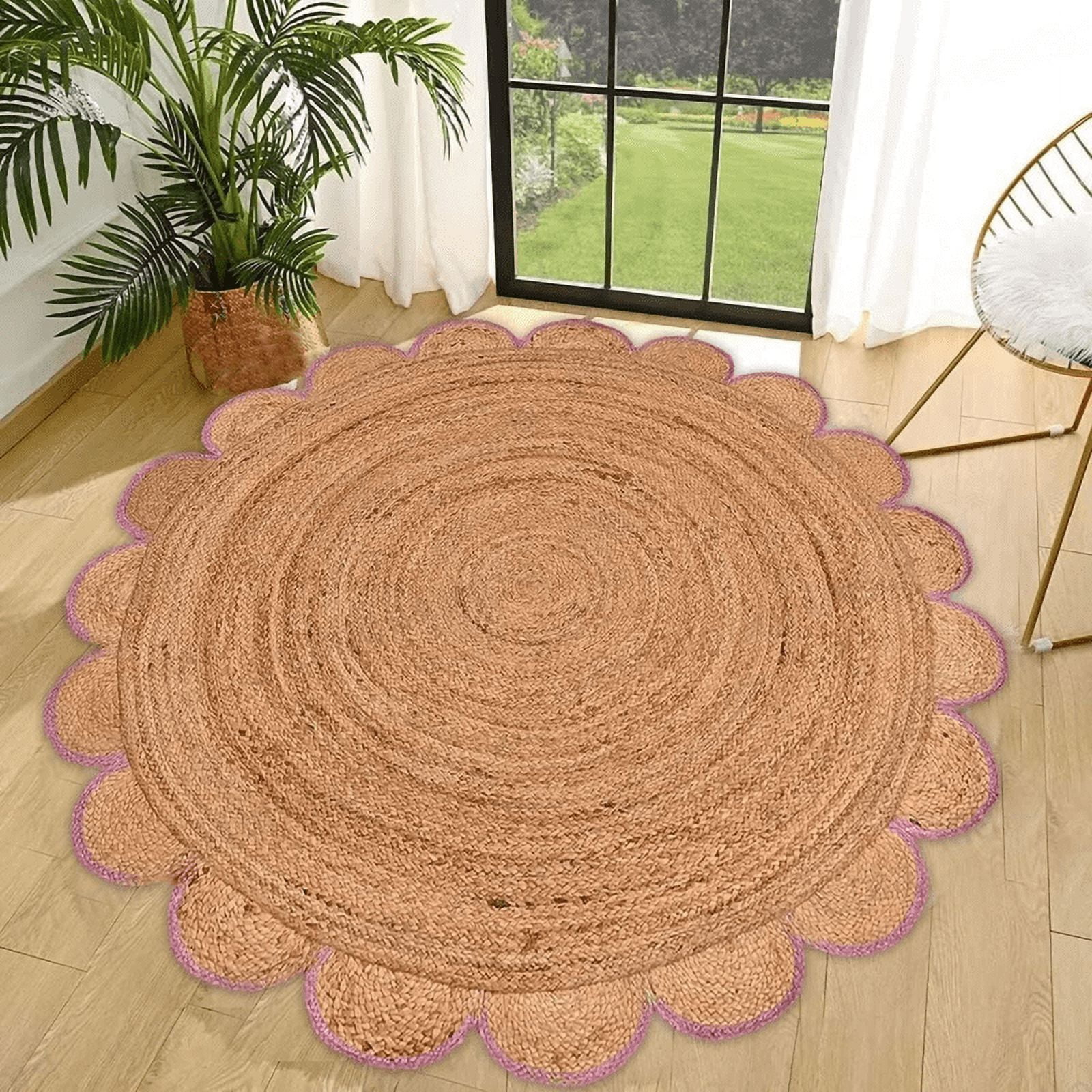 Jaipur Art And Craft Round Jute Area Rug Bohemian Style Rug Handmade ...
