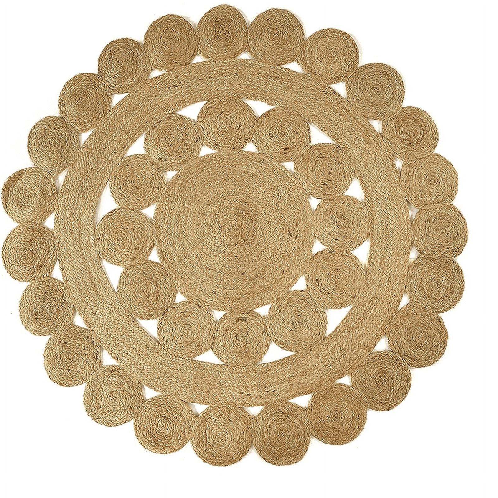 Jaipur Art And Craft Round Jute Area Rug Handmade Boho Charm Farmhouse ...