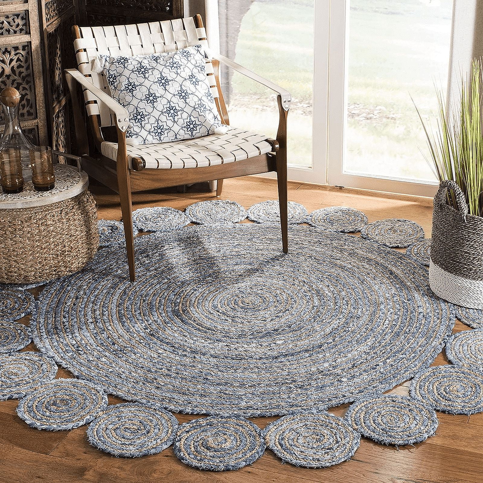 Jaipur Art And Craft Soft Reversible Hand Braided Round Natural Cotton ...