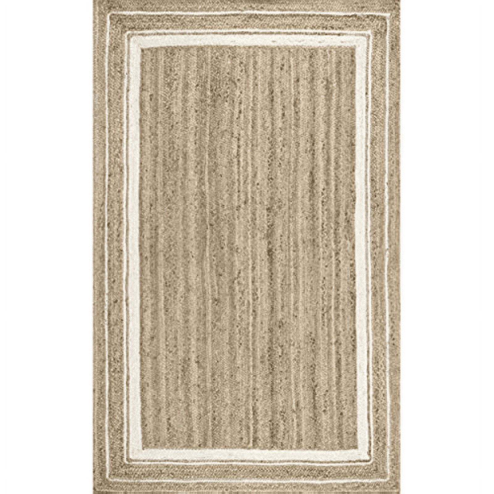 Jaipur Art And Craft White Border Handmade Rectangle Braided Reversible ...