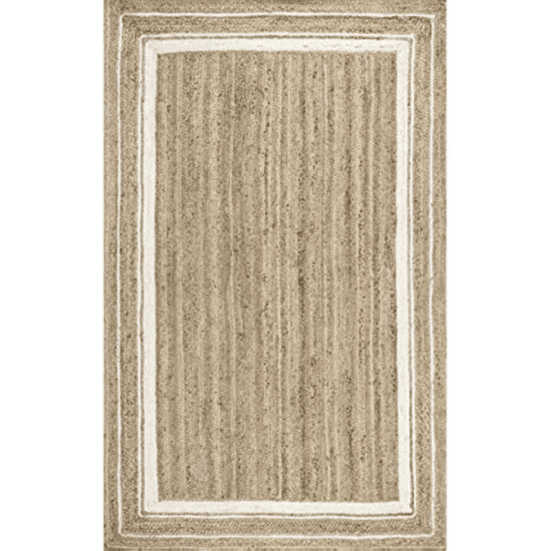 Jaipur Art And Craft White Border Handmade Rectangle Braided Reversible ...