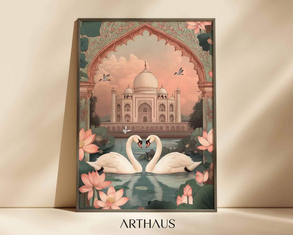 Jaipur Indian Wall Art Indian Swan Art Indian Folk Art Travel Gift ...