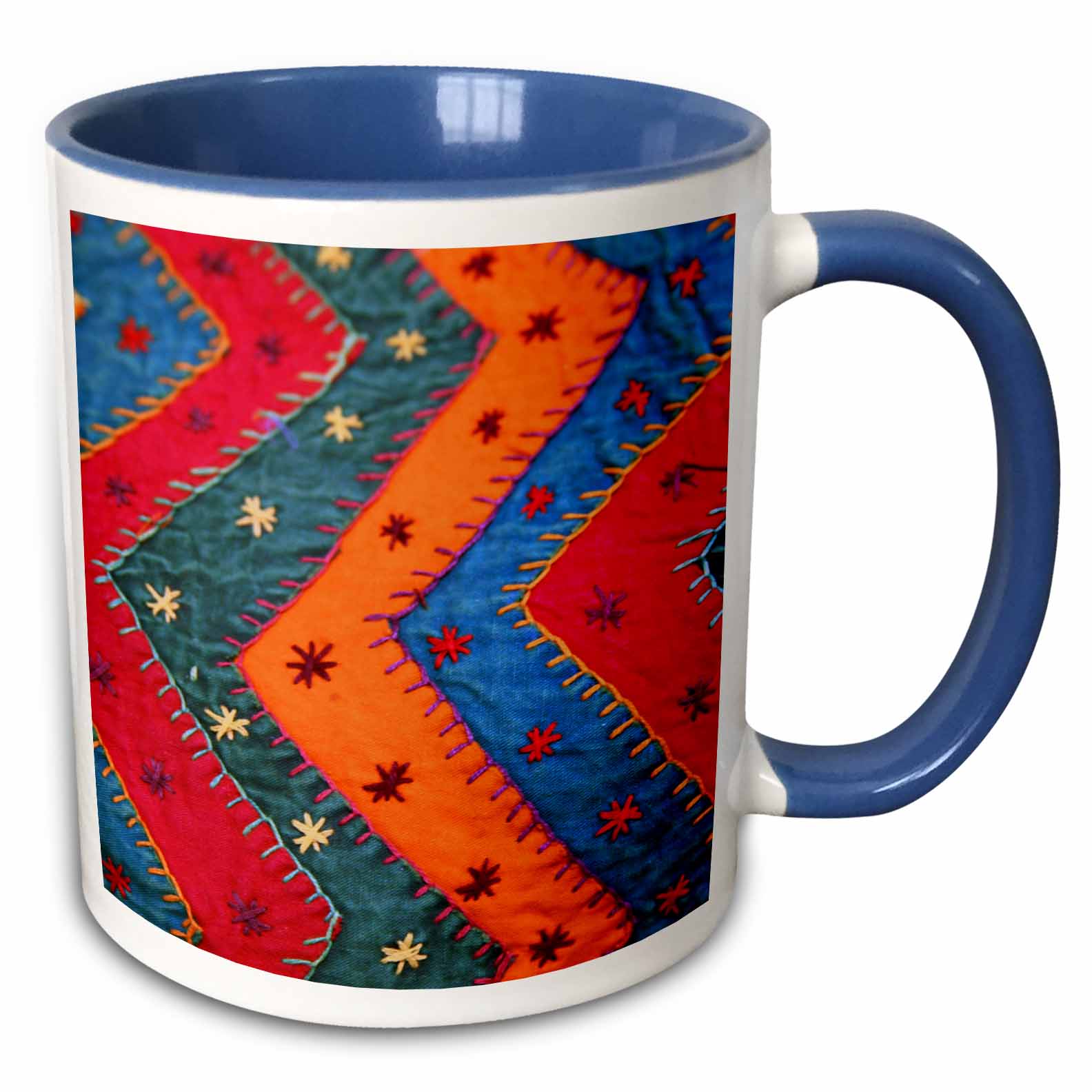 Jaipur, Traditional Indian Textile - AS10 KWI0093 - Kymri Wilt 11oz Two-Tone Blue Mug mug-132670 ...