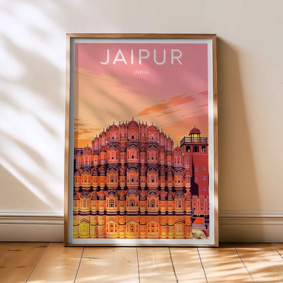 Jaipur Travel Poster, India Poster, Jaipur Retro Wall Art, Asia Decor ...